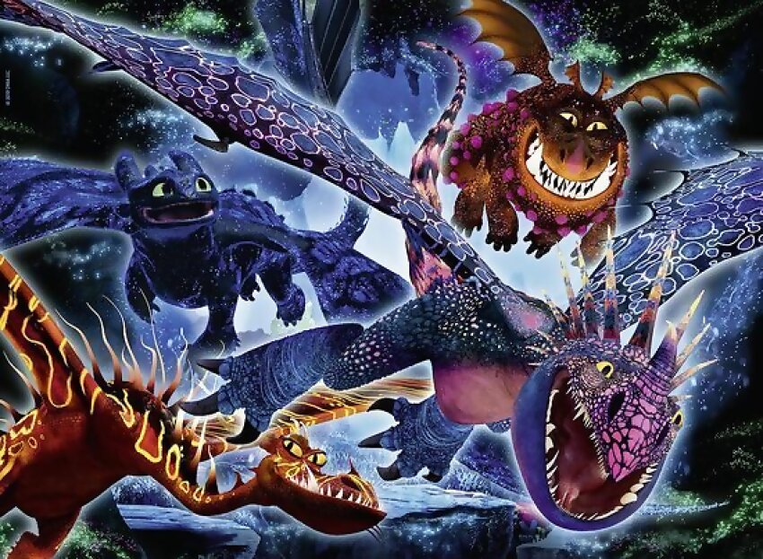 Ravensburger – How To Train Your Dragon Colour Star Line Jigsaw Puzzle ...