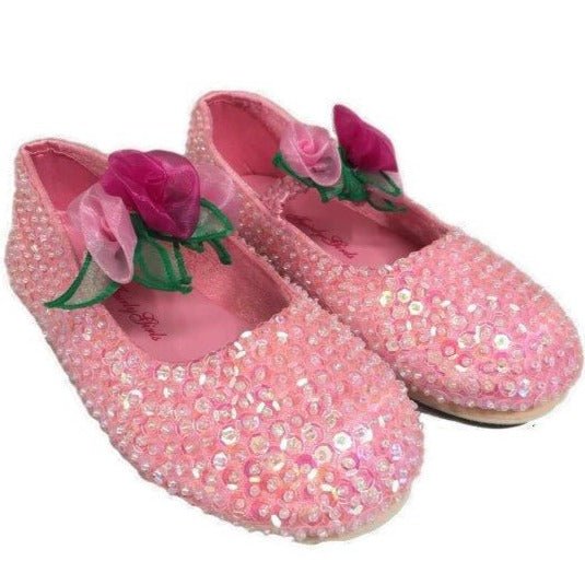 Fairy Girls – Costume Rose Sequin Shoes Light Pink Medium – Tates Toys ...