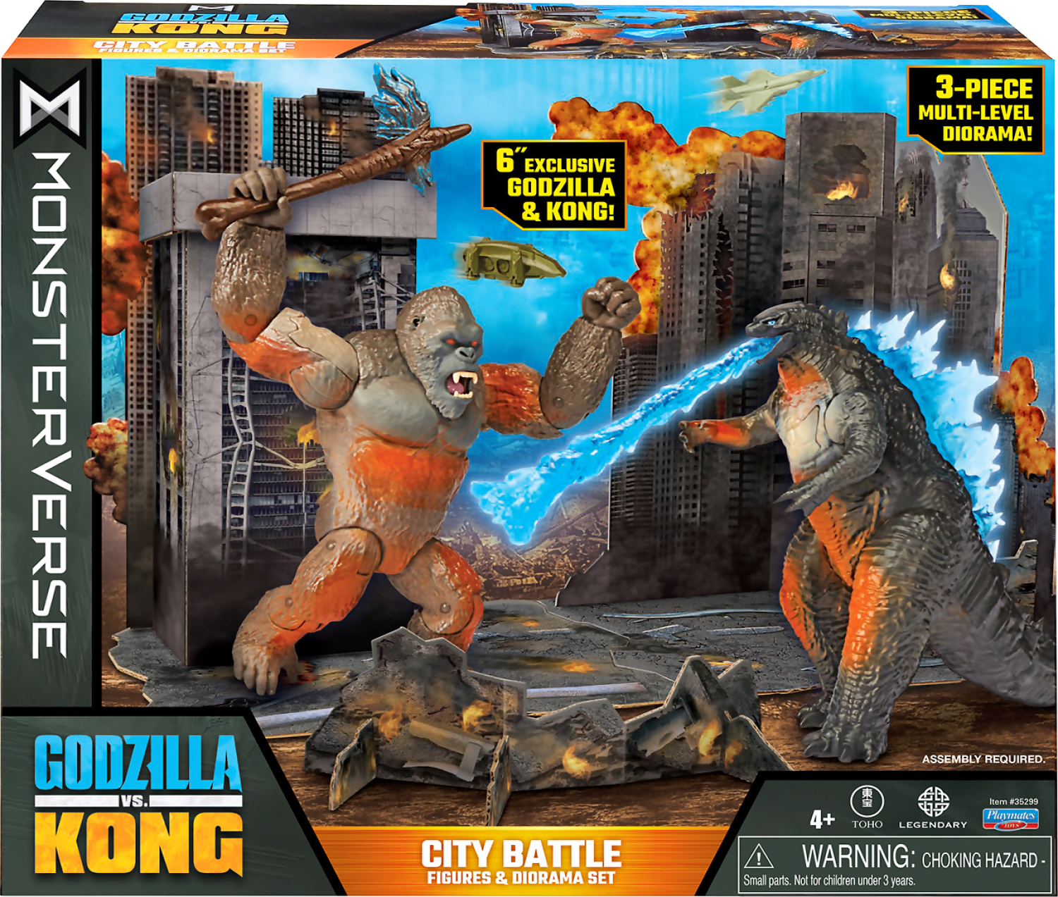 Monsterverse – Godzilla Vs Kong – City Battle 6” Figures & Diorama Set ...
