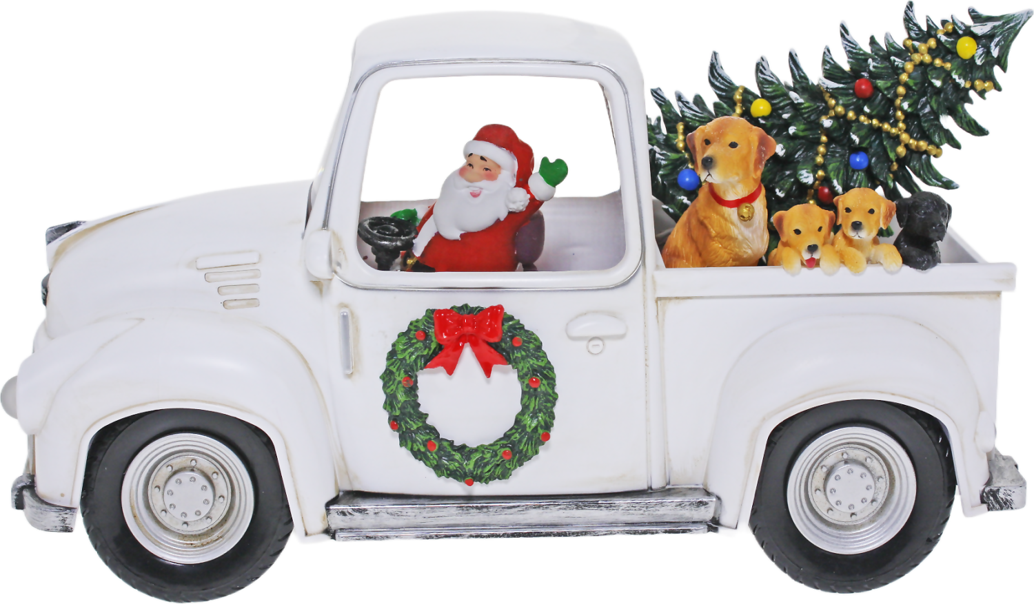 Cotton Candy – Xmas White Santa Ute Lantern With Dogs and Christmas ...