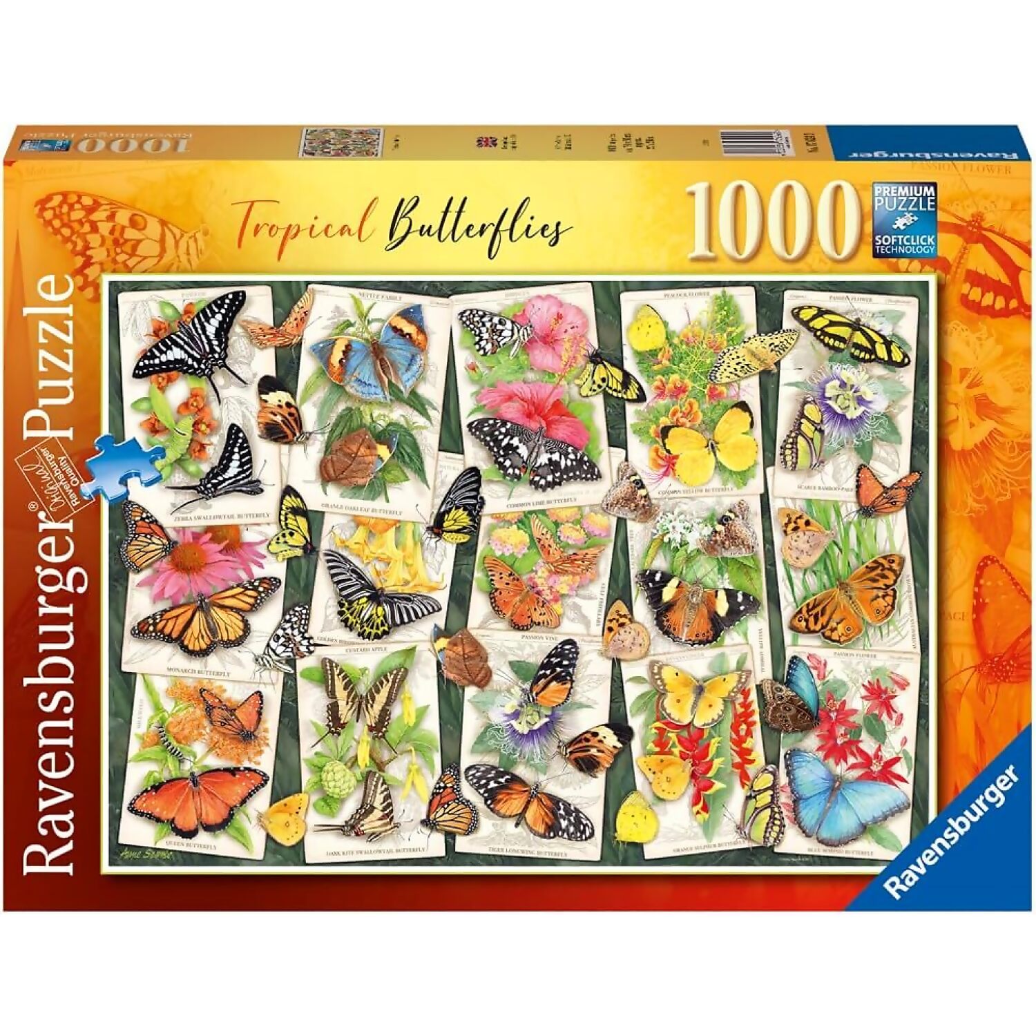 Ravensburger – Tropical Butterflies Jigsaw Puzzle 1000pc – Tates Toys ...