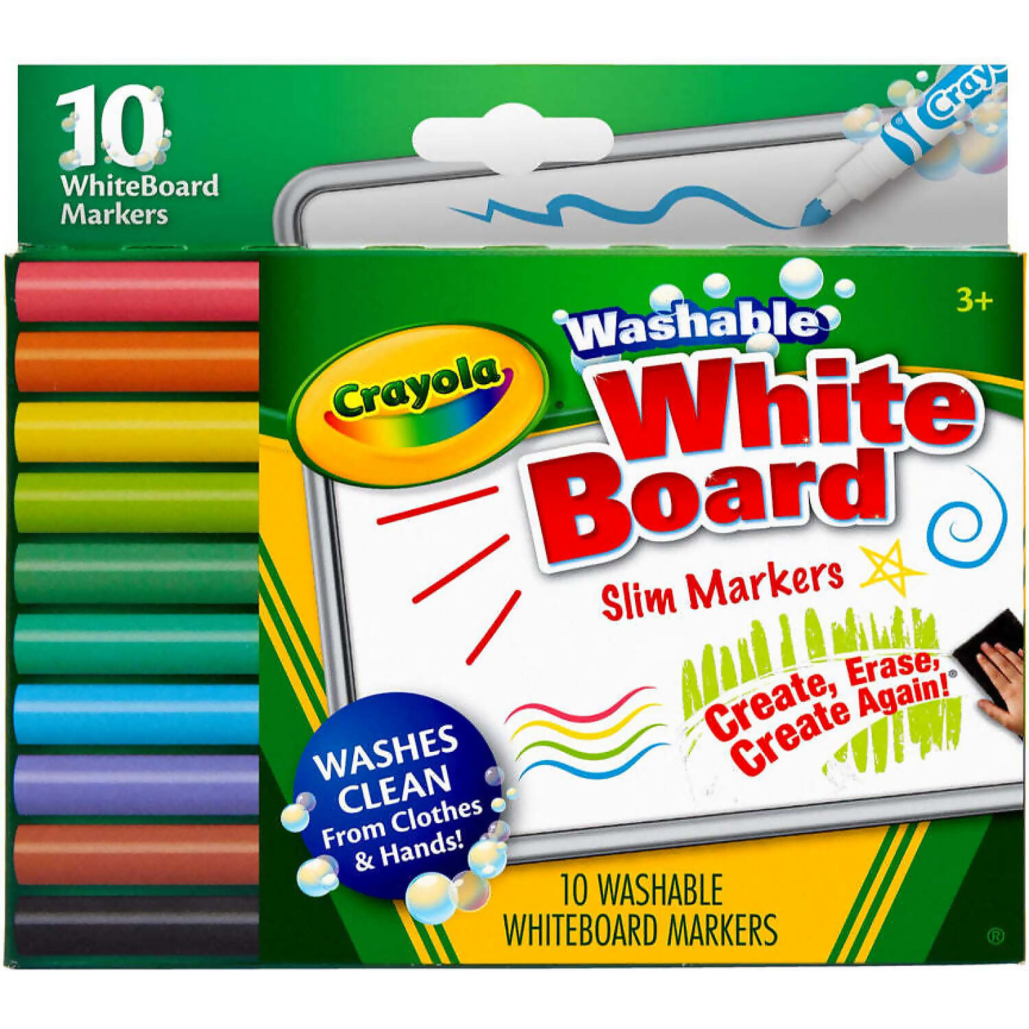 Crayola – Whiteboard Washable Dry Erase Slim Markers 10 Pack – Tates ...