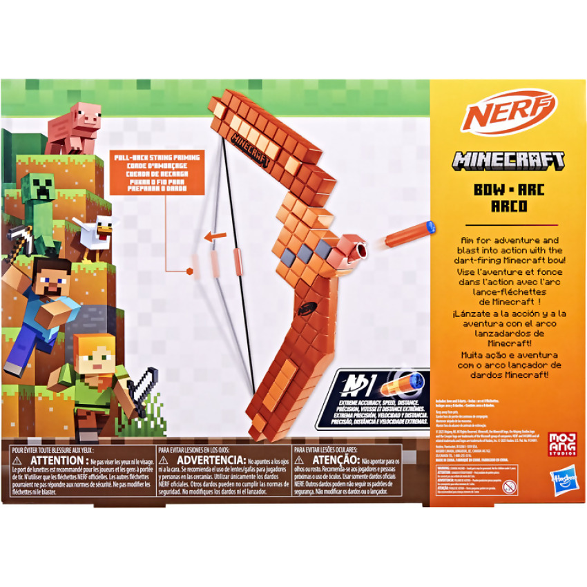 Nerf – Minecraft Bow Dart Blaster Pull Back String – Hasbro – Tates ...