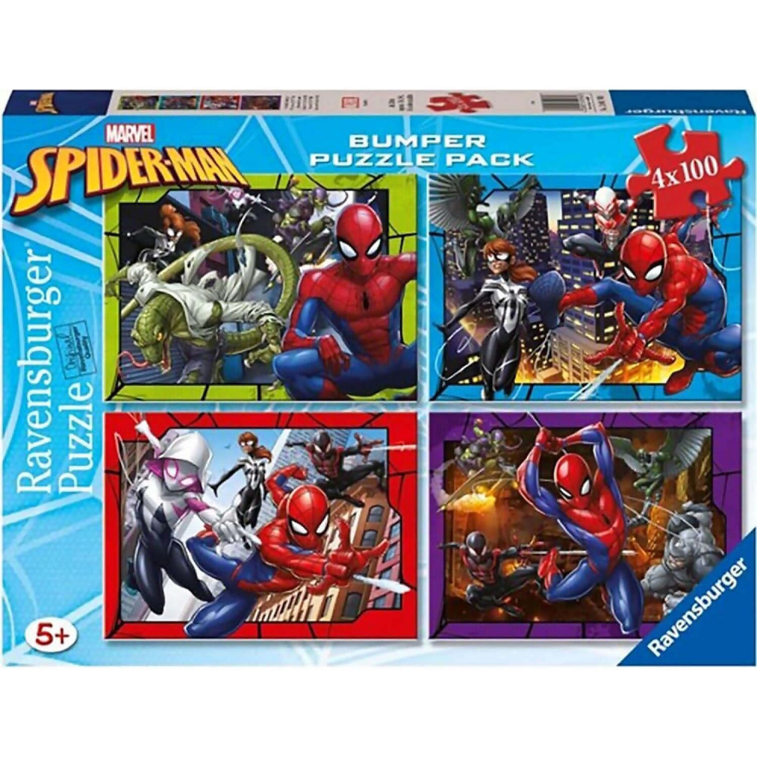 Ravensburger – Marvel Spiderman Bumper Jigsaw Puzzle 4 X 100pc – Tates ...