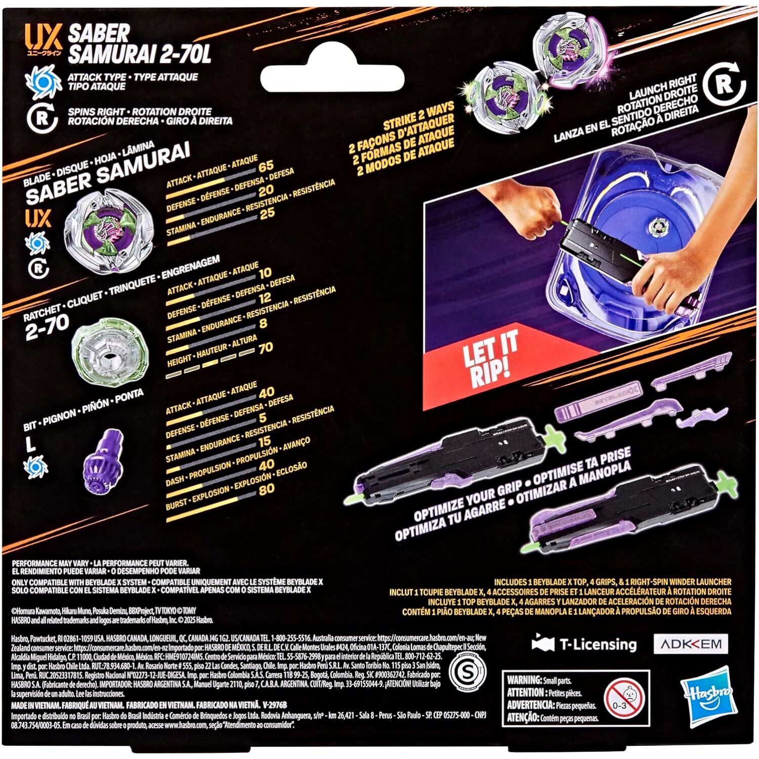 Beyblade – X Saber Samurai 2-70L Victory Grip Launcher Set – Tates Toys ...